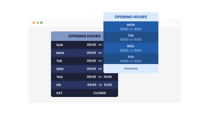 Opening Hours Widget - Free & Works on Any Website