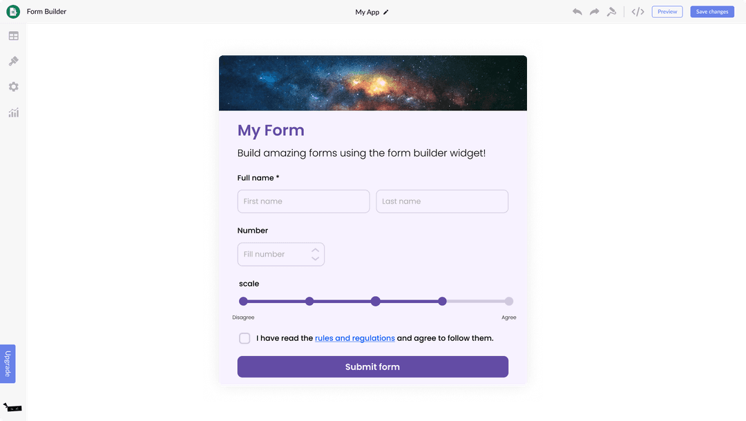 Free W3Schools Spaces Form Builder