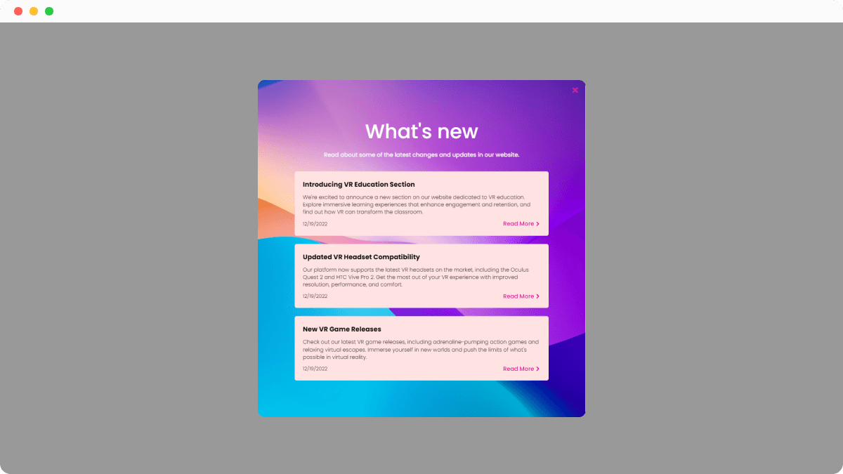 What’s New Popup Widget - Free & Works on Any Website