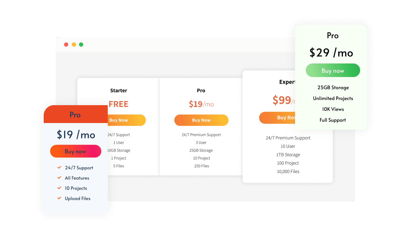Pricing Tables Widget - Free & Works on Any Website