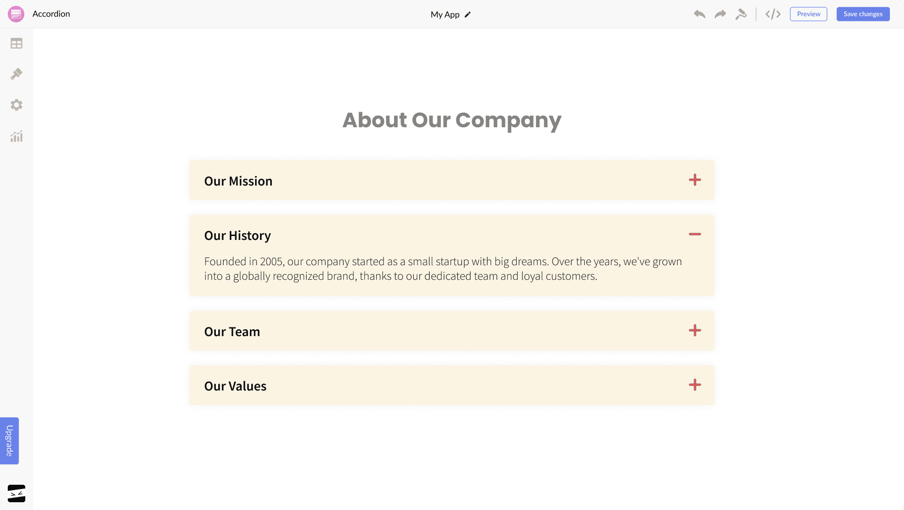 Free Accordion app for Umbraco