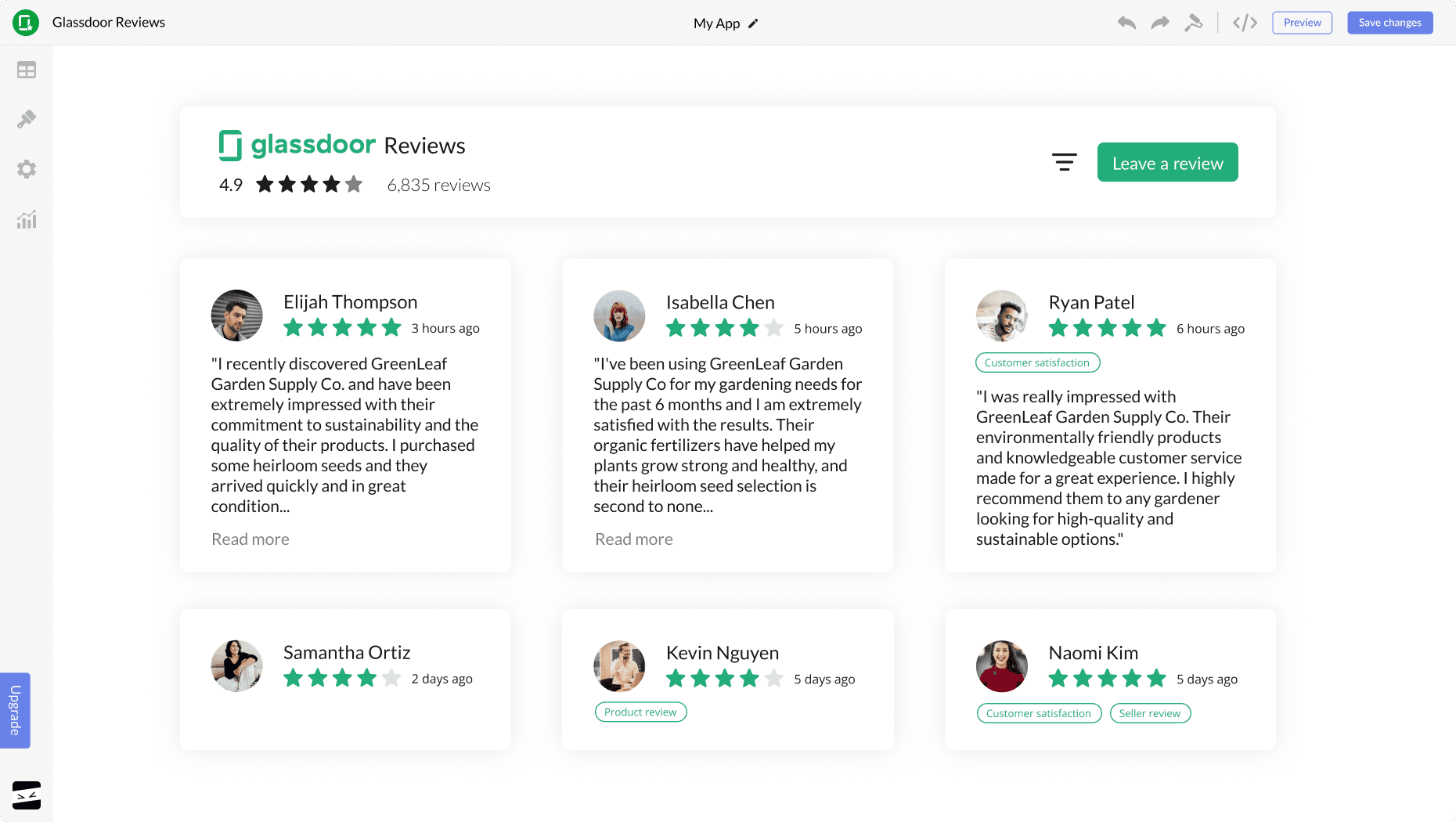 Free Glassdoor Reviews Widget